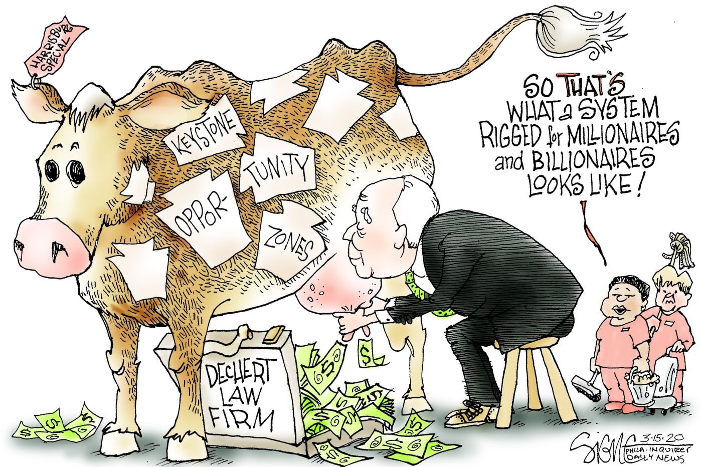 Political Cartoon: Pennsylvania Opportunity Zones go to opportunistic greed