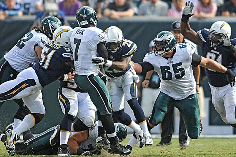 Rough home debut for rookie Lane Johnson