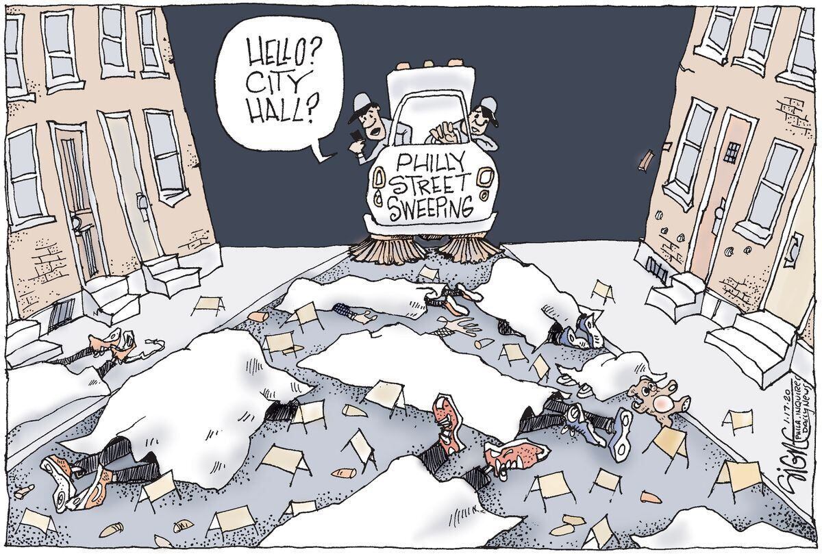 Political Cartoon: Sweeping up Philadelphia’s murder and mayhem