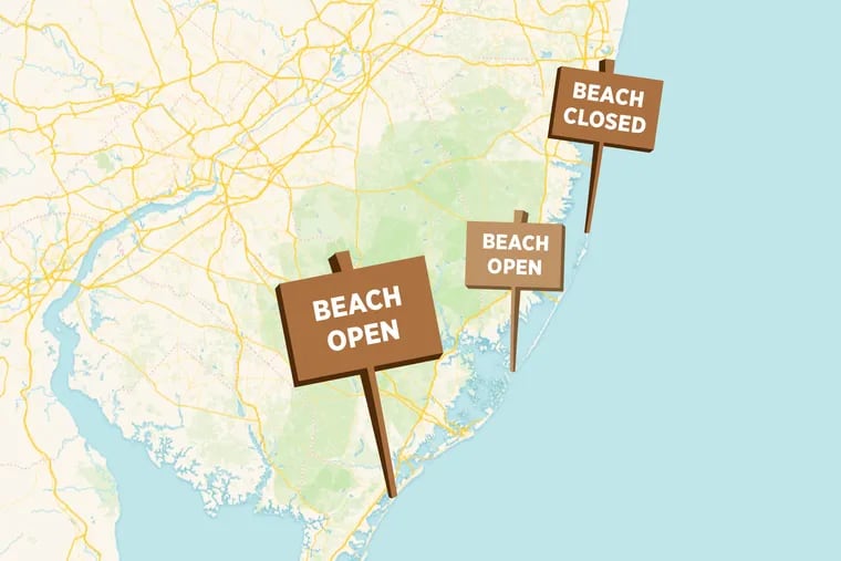 Jersey Shore Beach Map