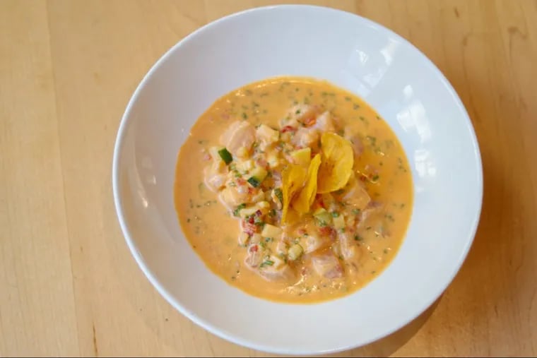 Red snapper ceviche with hot peppers and a hint of coconut