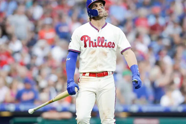 Bryce Harper leaves Phillies game after being hit on the hand