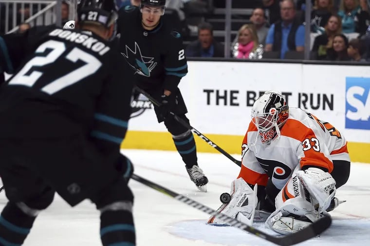 Flyers give up two late goals in overtime loss to San Jose Sharks