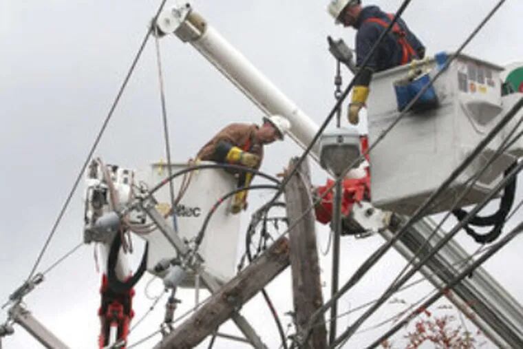 Out-of-town crews labor to restore power to Peco customers