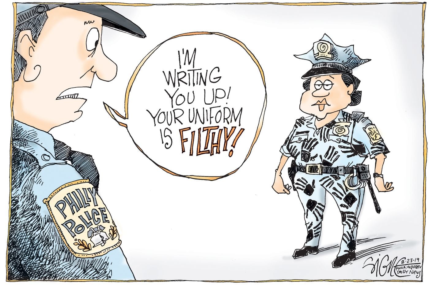 Political Cartoon: Sexual harassment? Call the Philadelphia police!