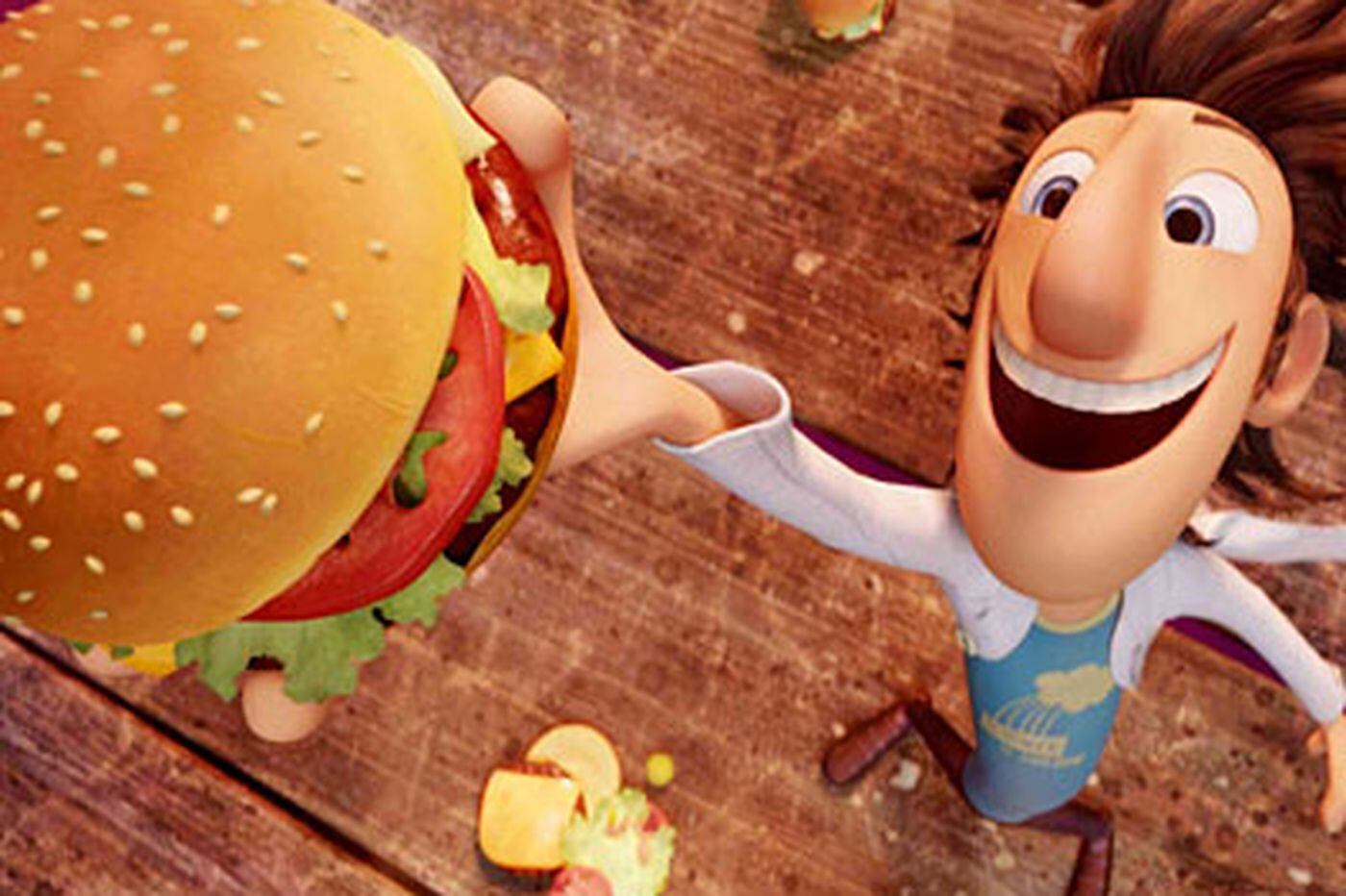 Food falls from the sky in the yummy 'Meatballs'