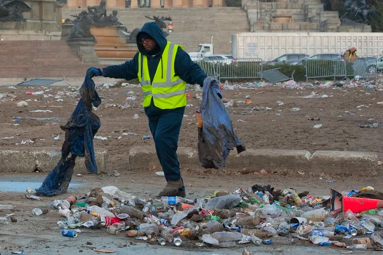 Eagles parade clean up still underway