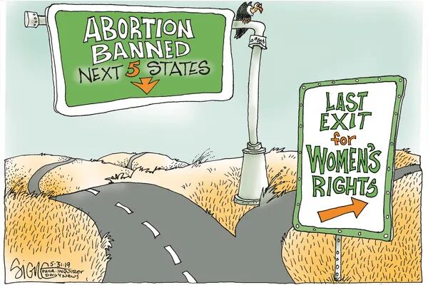 Political Cartoon: On the road to abortion bans