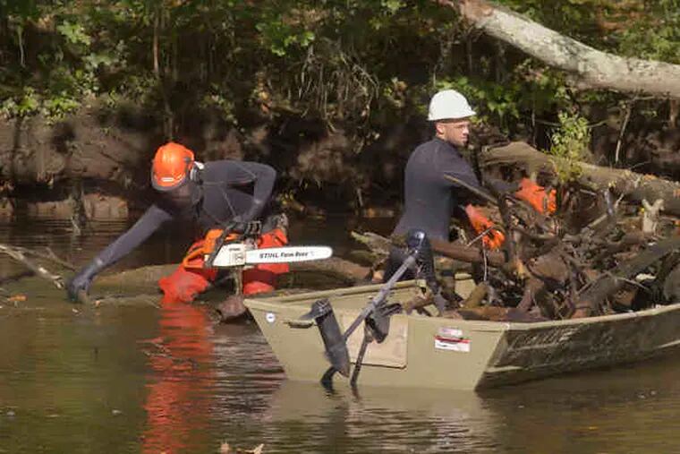 Clearing debris from Rancocas Creek proves an ambitious effort