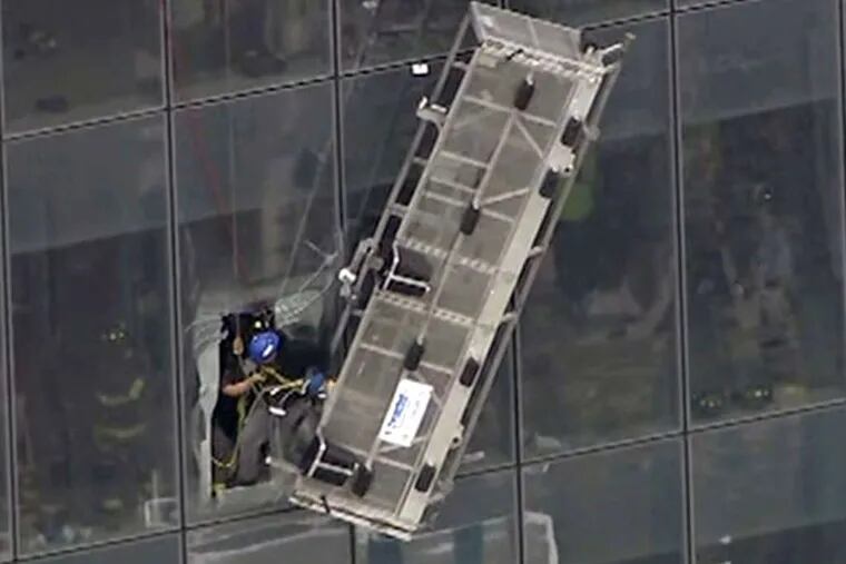 Dangling window-washers rescued from World Trade Center