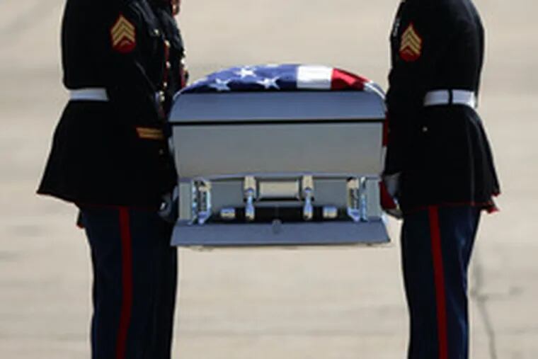 A sad homecoming for fallen Marine