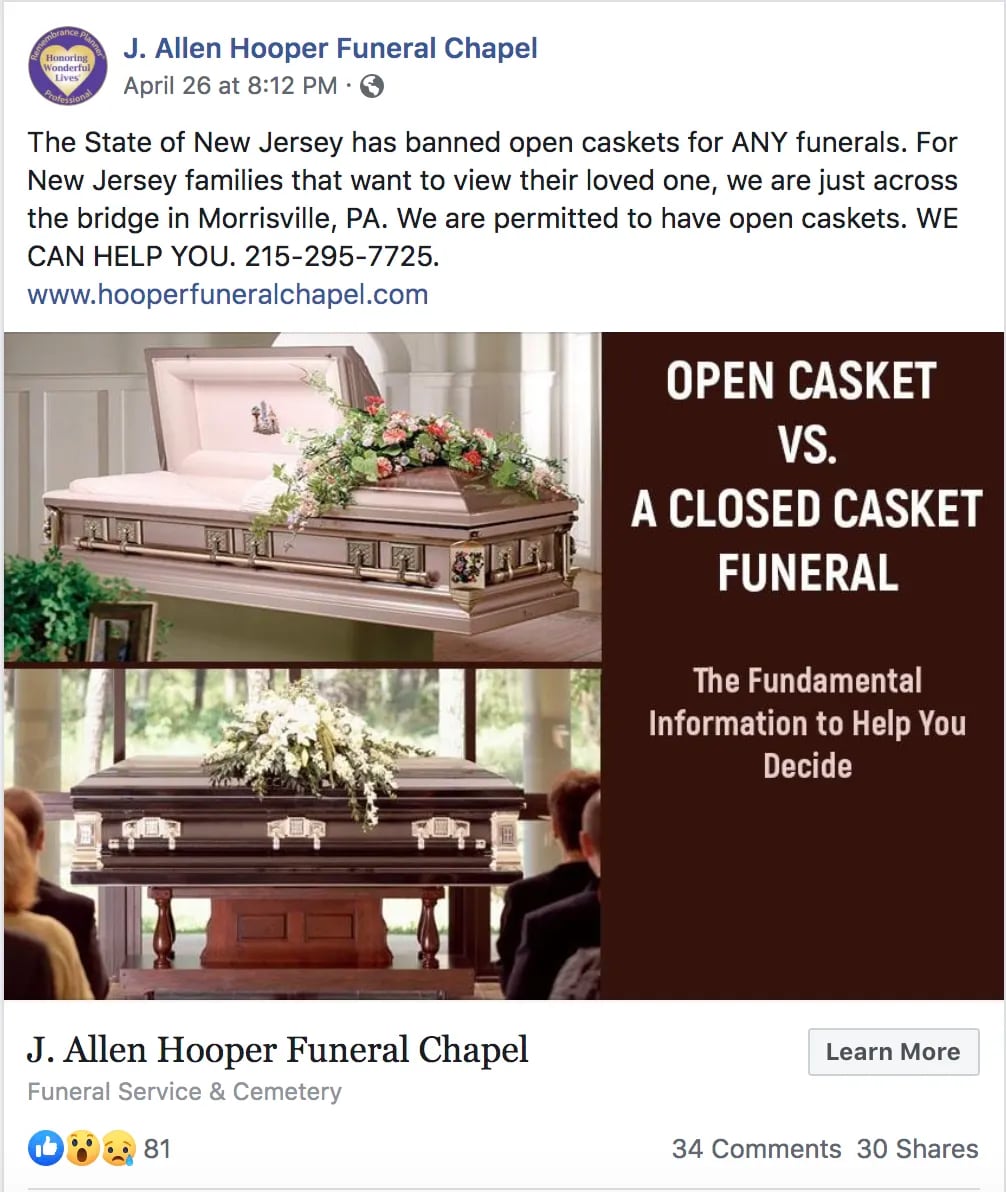 Closed Funeral Casket