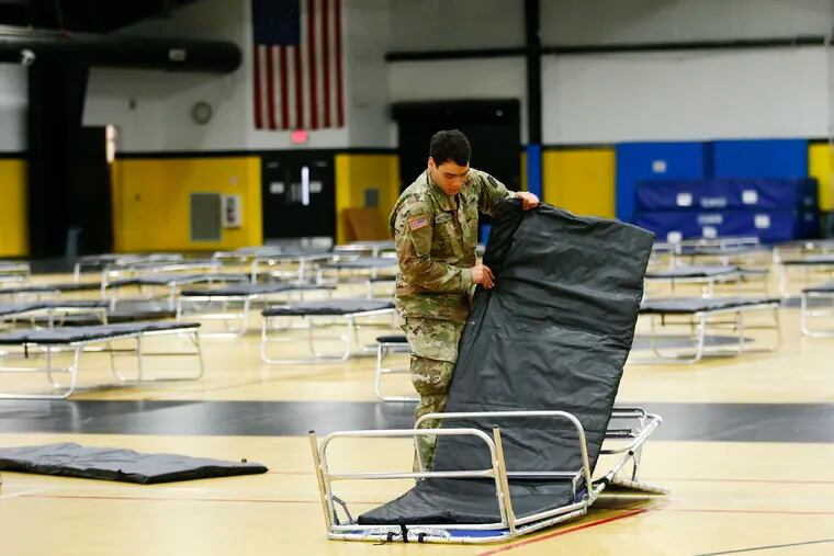 National Guard members set up field hospital at Glen Mills Schools