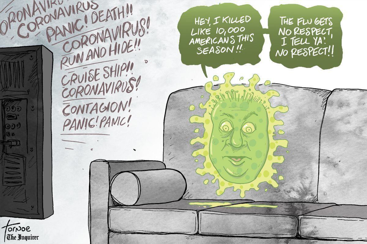 With coronavirus coverage, the flu gets no respect: Political cartoon