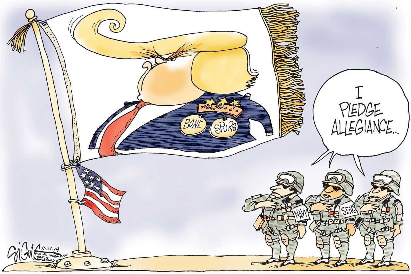 Political Cartoon: Navy Seals pledge allegiance