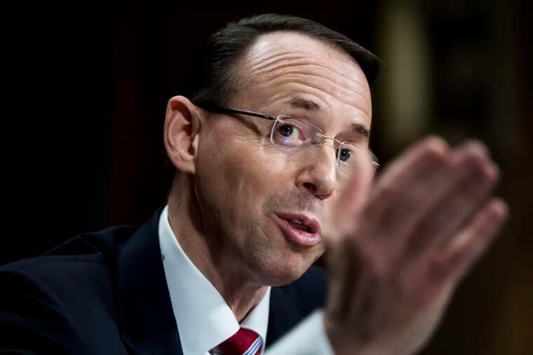 Rod Rosenstein defends William Barr’s handling of Mueller report