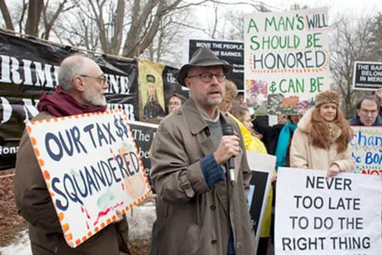 Protesters gather to keep the Barnes in L. Merion