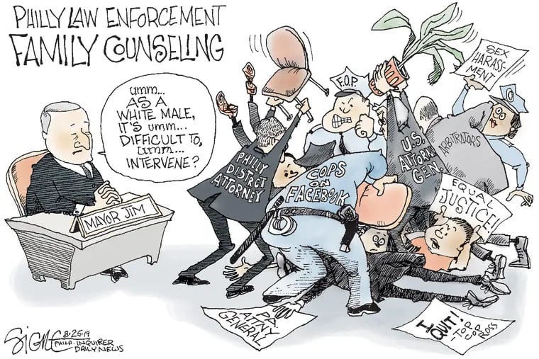 Political Cartoon: Philadelphia law enforcement working together for a ...