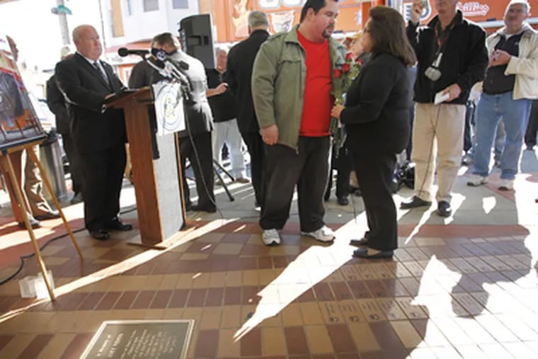 At Geno’s Steaks, FOP dedicates a plaque to Joey Vento